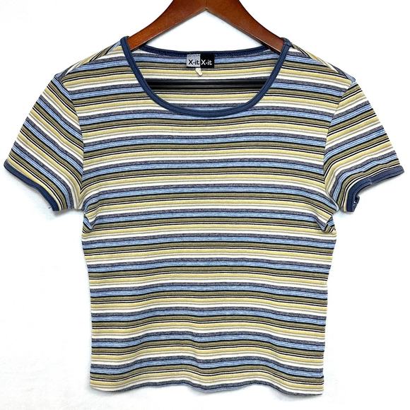 X-It | Tops | Vintage 8s Xit Striped Small Babydoll Tee Shirt ...